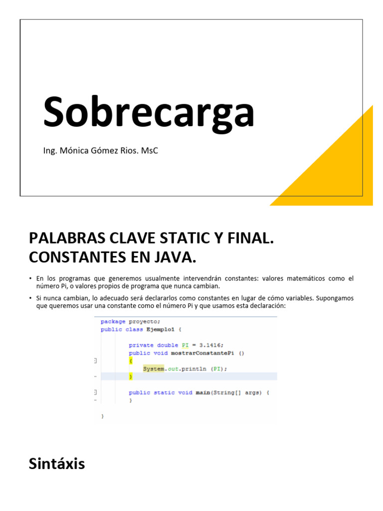 04.1 Constructores y Sobrecarga | PDF | Constructor (Programación Orientada a Objetos ...