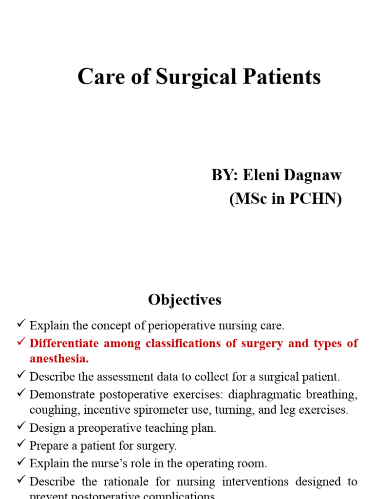Care of Surgical Patients | PDF | Surgery | Anesthesia