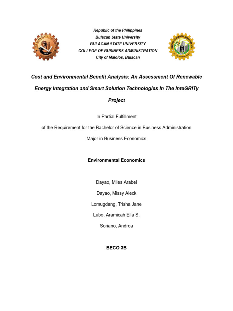Group 6_Cost Benefit Analysis | PDF | Renewable Energy | Cost–Benefit ...