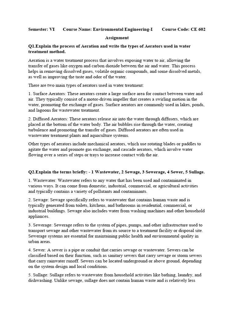 Assignment EE-I | PDF | Filtration | Pump