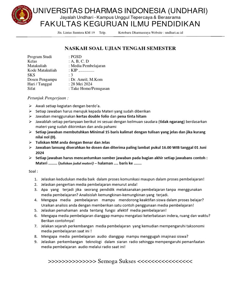 Naskah Soal Uts 2023-2 | PDF