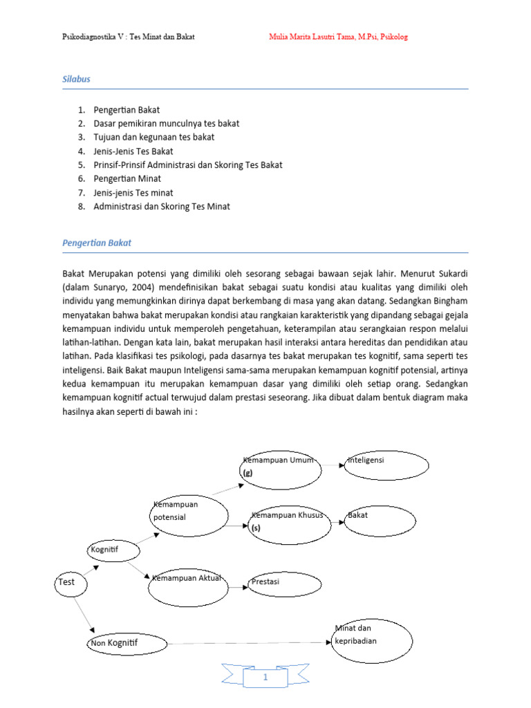 Jenis dan Fungsi Tes Bakat | PDF