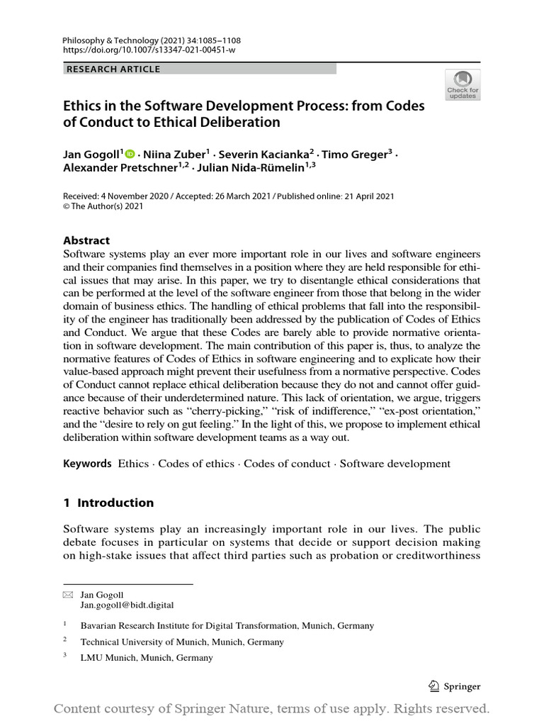 Ethics in The Software Development Process From Co | PDF | Privacy ...