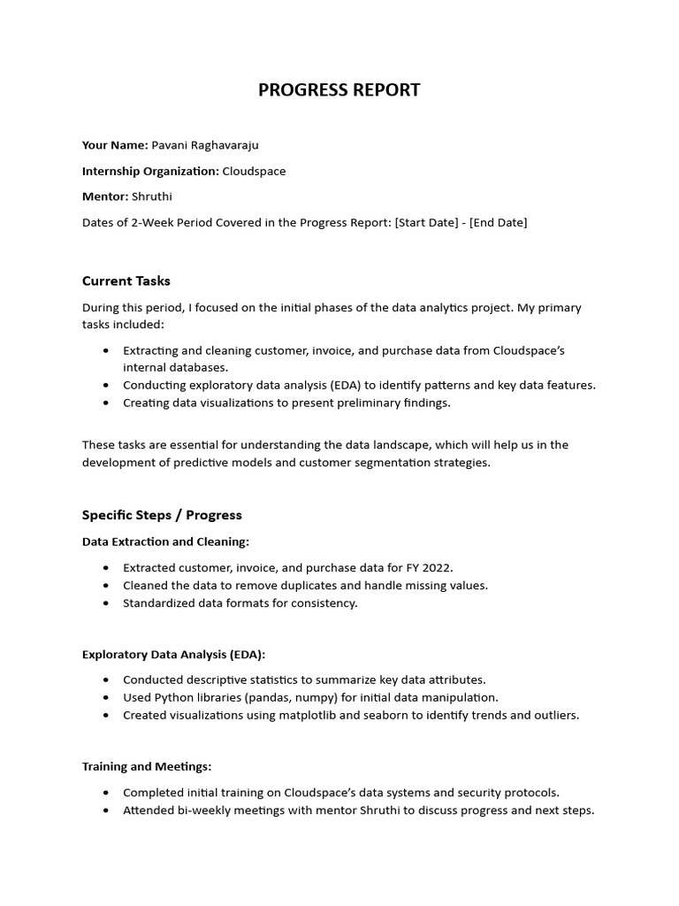 PROGRESS REPORT | PDF | Data Analysis | Data