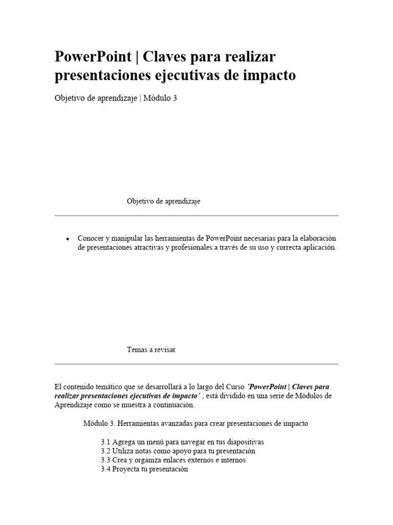 PowerPoint MODULO 3 | Descargar gratis PDF | Microsoft PowerPoint | Hipervínculo