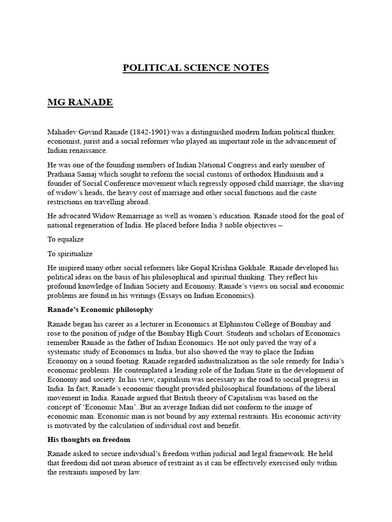 Political Science Notes | PDF | Citizenship | Mahatma Gandhi