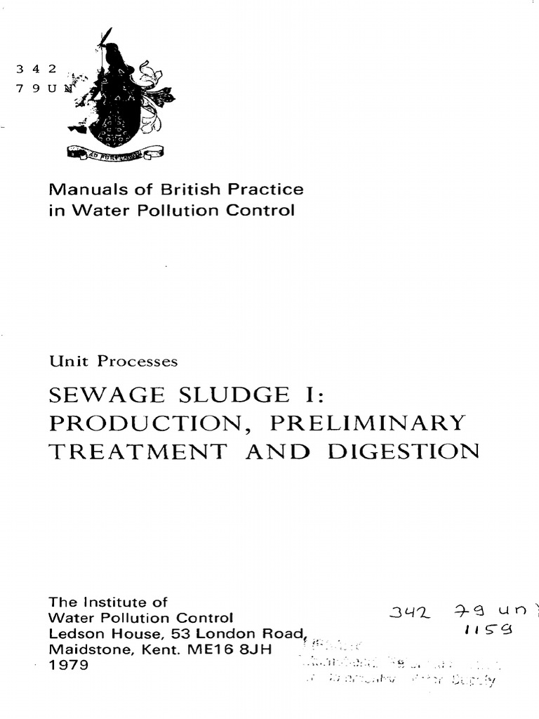 Manual of Practice - Sludge Production,Preliminary Treatment and ...