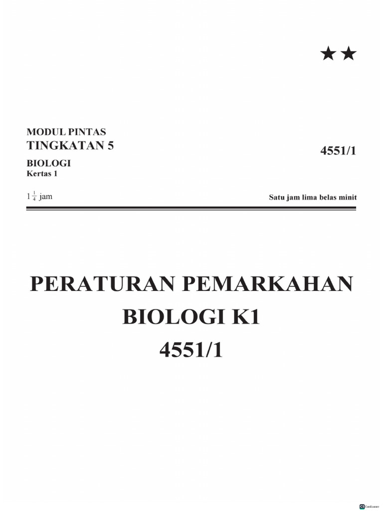 2022 Selangor Biology K1 Set_2 Jawapan | PDF