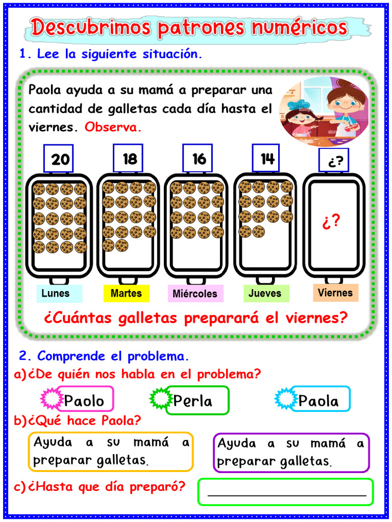 Ficha Descubrimos Patrones Numéricas (-) Maestra Janet | PDF