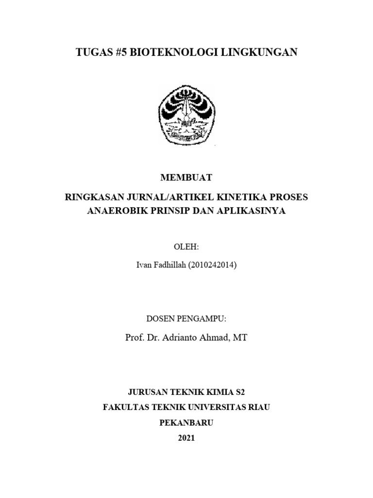 Tugas 5 Ivan Fadhillah (2010242014) Ringkasan Jurnal KINETIKA PROSES ... Tugas 5 Ivan Fadhillah (2010242014) Ringkasan Jurnal KINETIKA PROSES ...