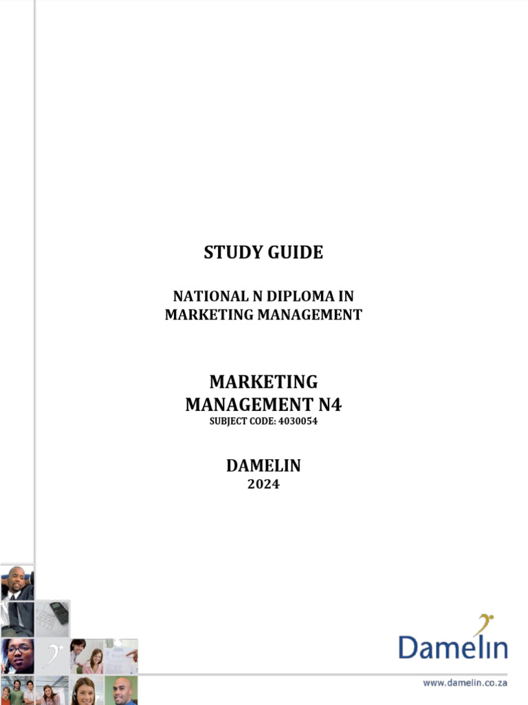 Marketing Management N4 Study Guide - S1 | PDF | Cost Of Living | Marketing