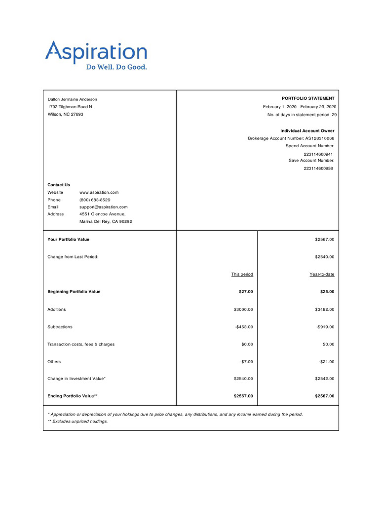 Aspiration-February - 2020 - Statement | PDF | Banks | Federal Deposit ...