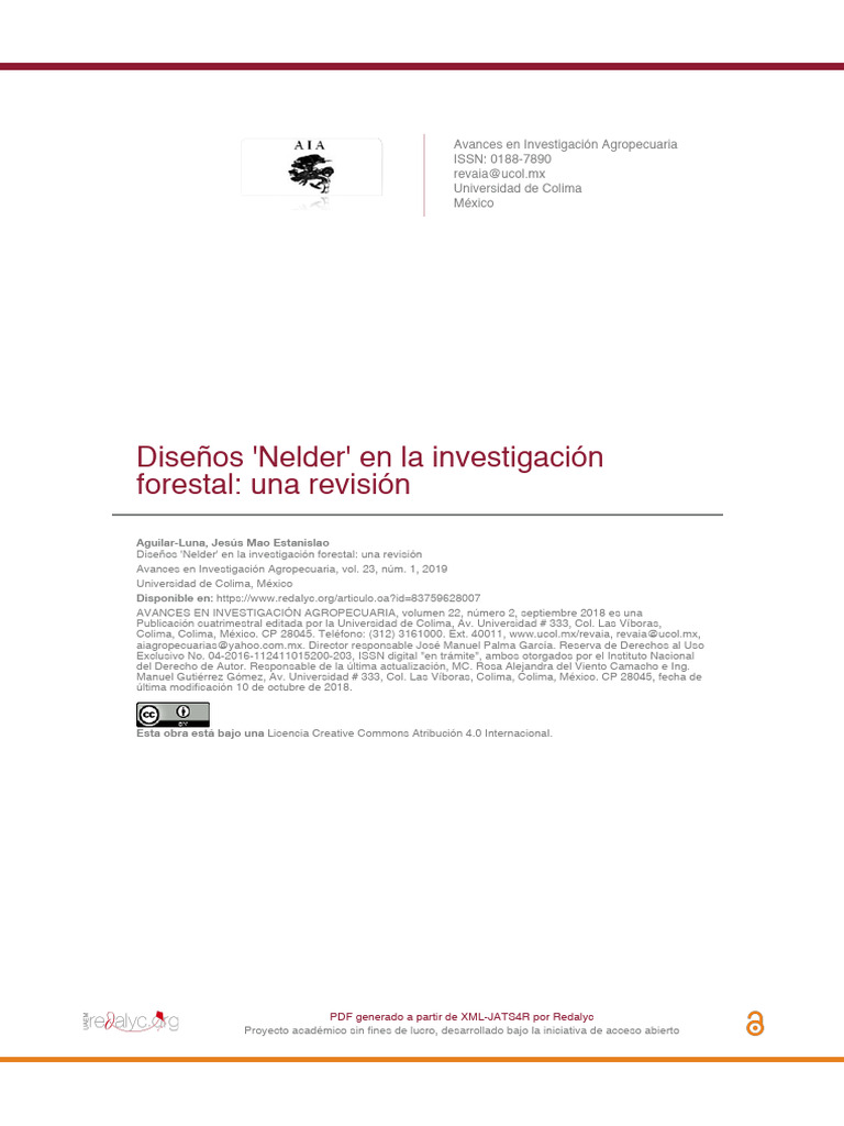 Revisión de Diseños Nelder en Bosques | PDF | Experimentar | Análisis ...