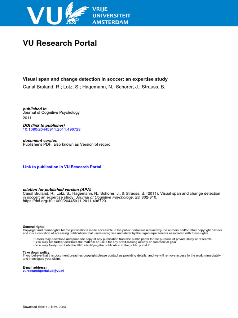Visual Span and Change Detection in Soccer an (Gaze Contingent 사용 ...
