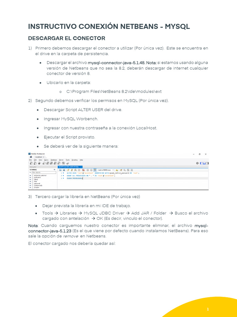 Instructivo Conexión Netbeans Mysql Pdf Mi Sql Frijoles Netos
