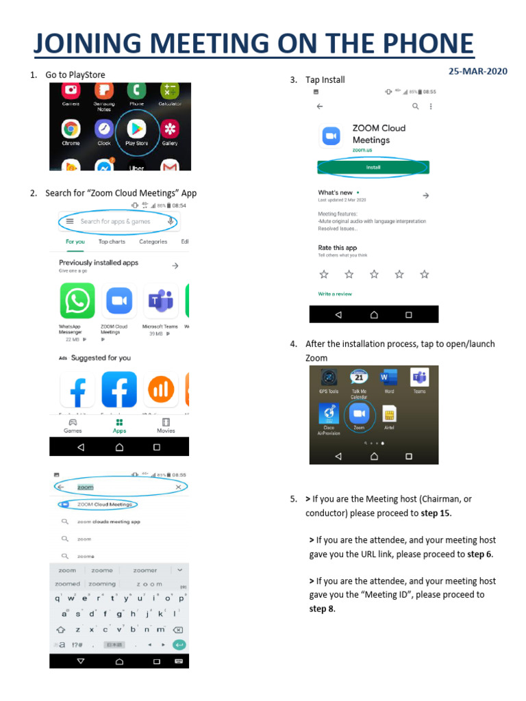 ZOOM Attendee or Hosting On Phone | PDF | Android (Operating System) | Computing