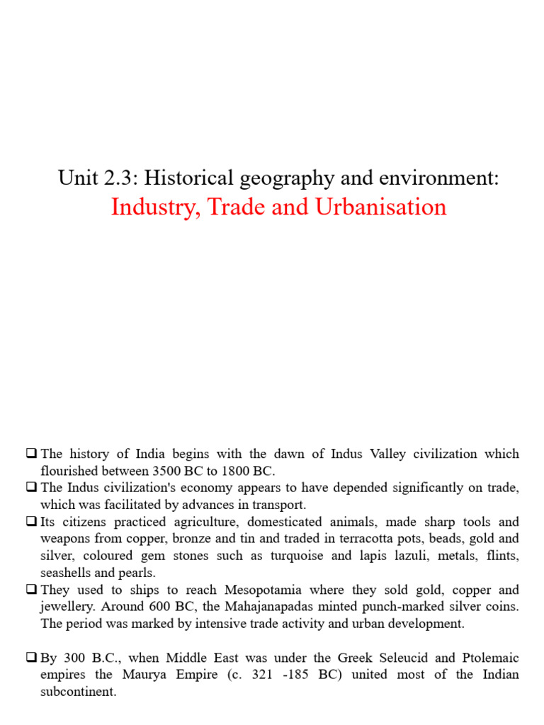 Trade Industry Urbanization | PDF | Trade | Mughal Empire