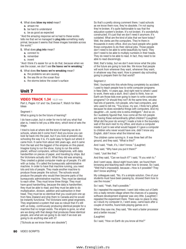 Unit 7 - Video Script | PDF