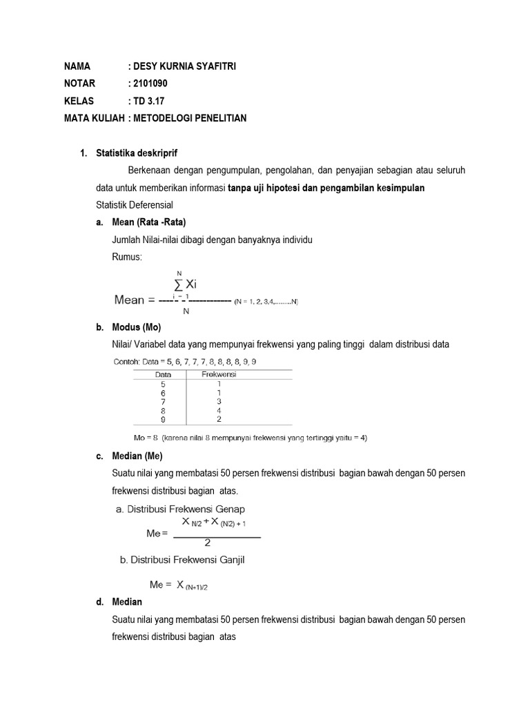 05 - Desy Kurnia Syafitri - Rumus Statistika | PDF