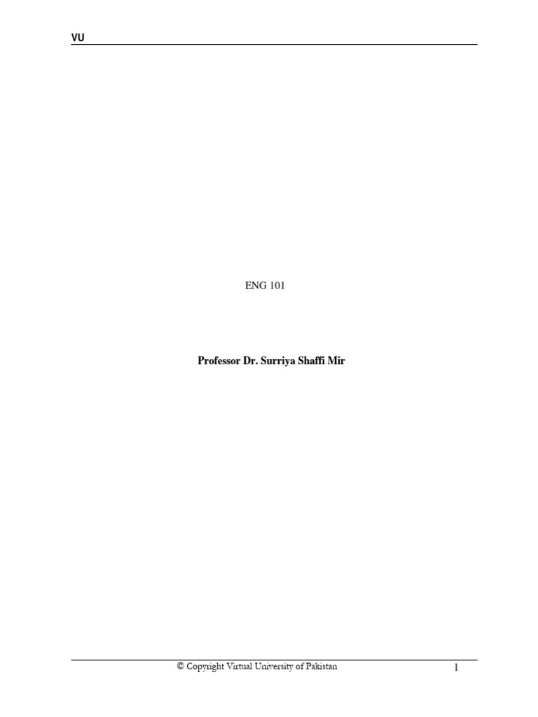 ENG101 Handouts 1 45 | PDF | Part Of Speech | English Language