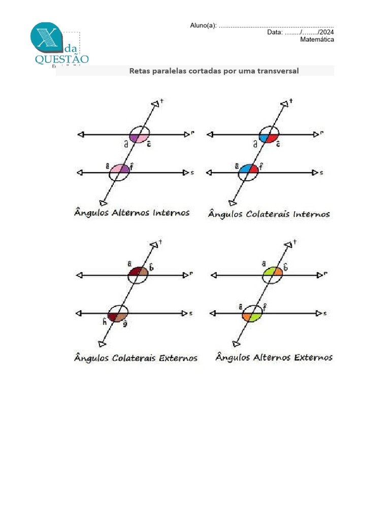 Retas Paralelas Cortadas Por Uma Transversal | PDF