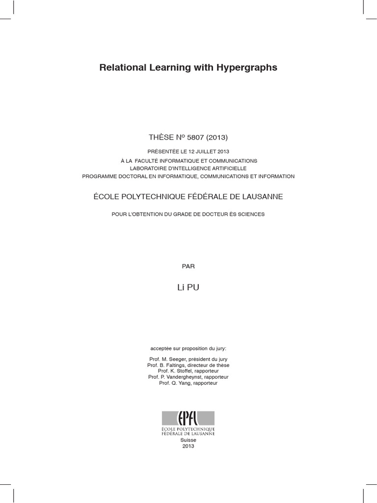 Relational Learning with Hypergraphs | PDF | Vertex (Graph Theory) | Discrete Mathematics