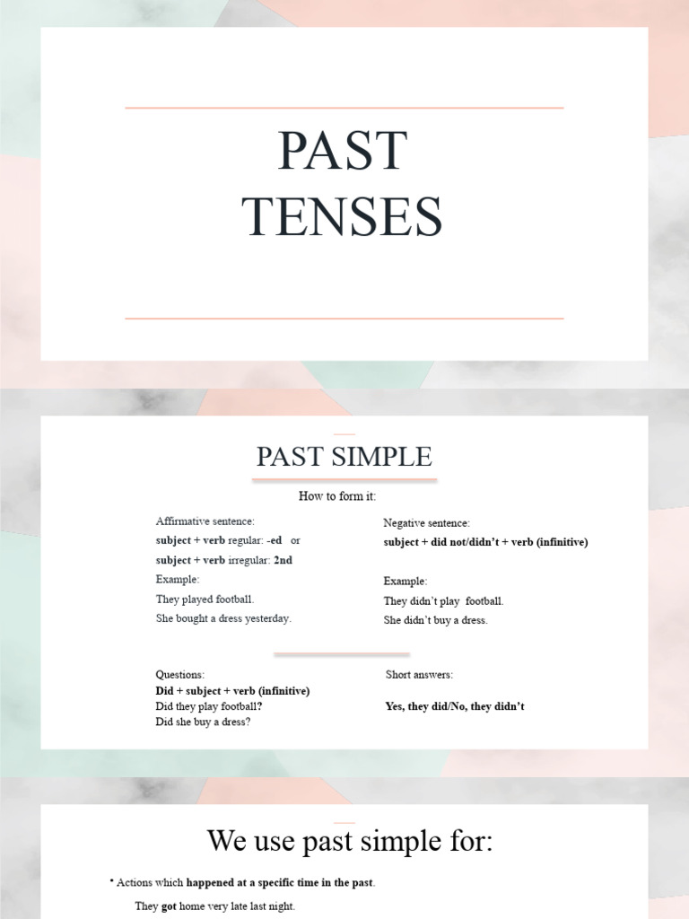 Past-Tenses | Download Free PDF | Verb | Perfect (Grammar)