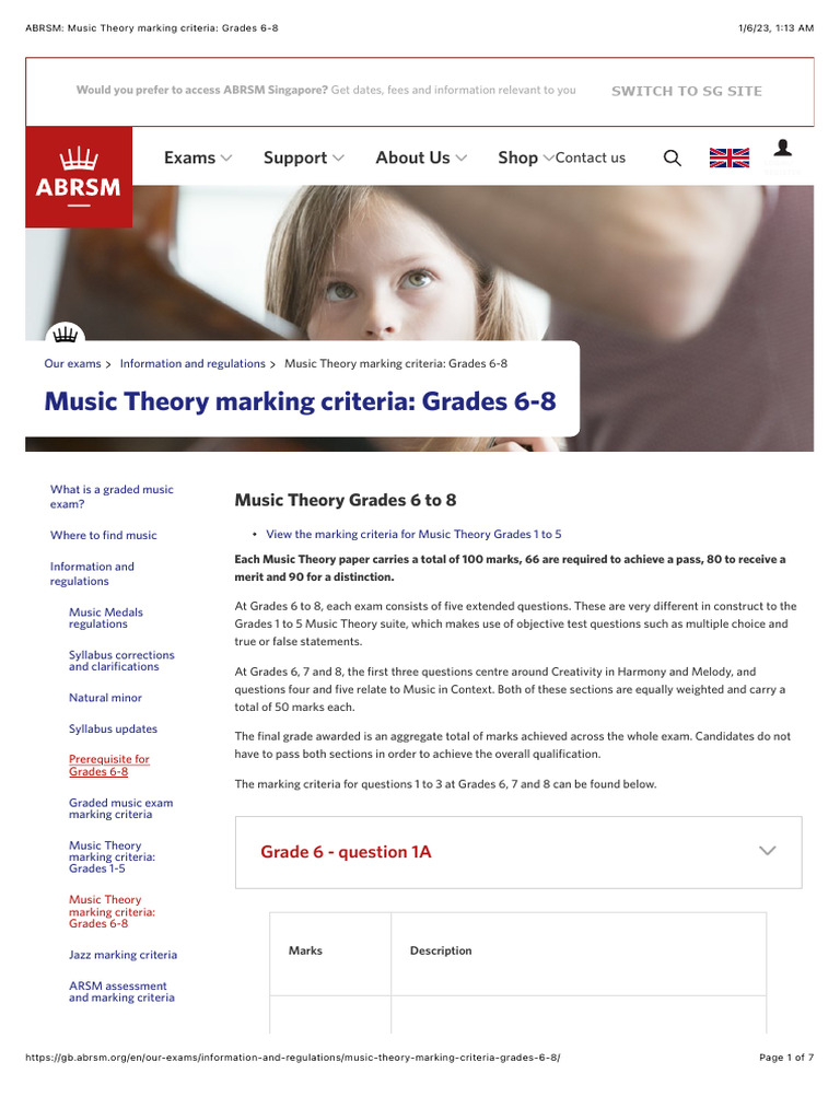 ABRSM Music Theory Grades 6-8 Criteria | PDF | Chord (Music) | Harmony