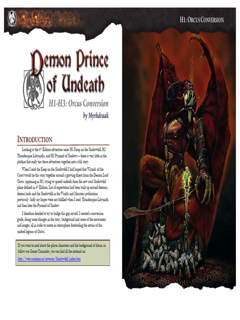 H1_Orcus_Conversion | PDF | Demons | Dungeons & Dragons