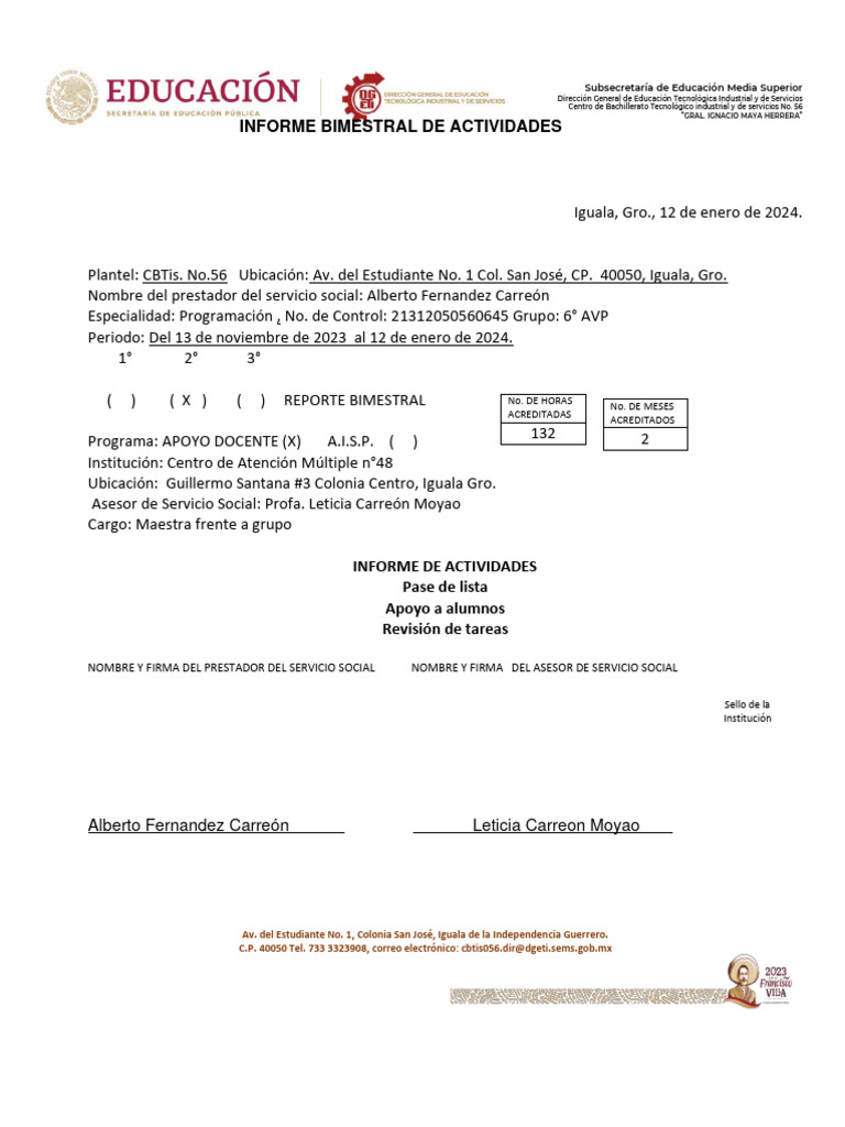 Informes SS 1, 2 y 3 - 23 | PDF