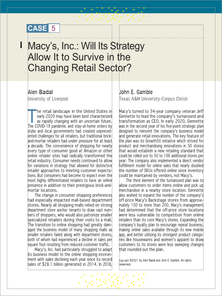 Macys Case Study | PDF | Retail | Walmart