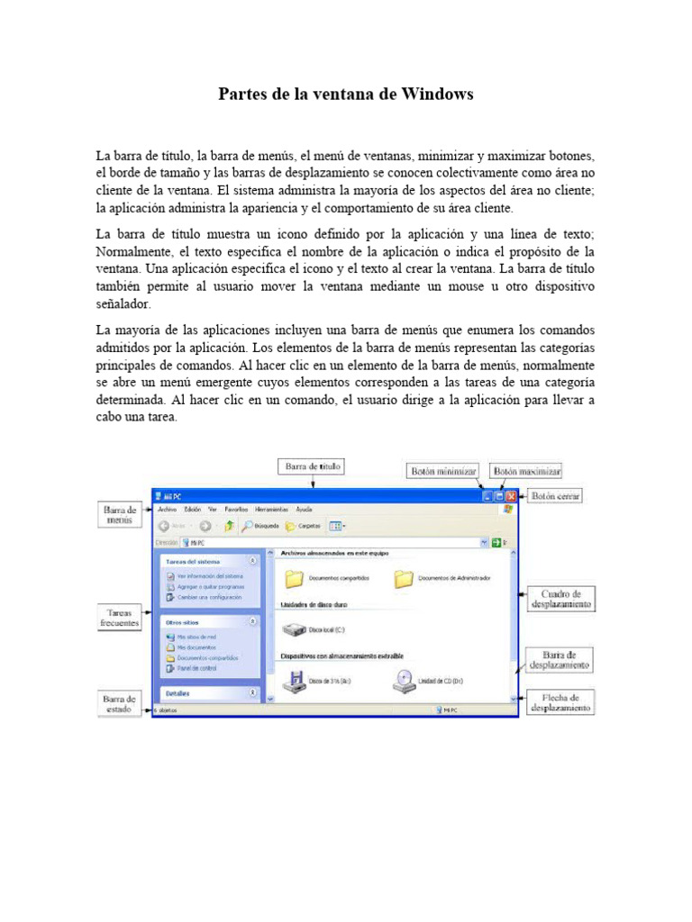 Partes de La Ventana de Windows | PDF