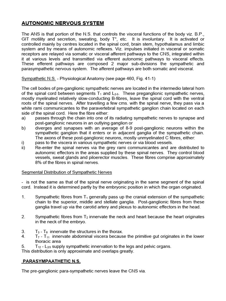 Ans Notes 2000 Download Free Pdf Autonomic Nervous System Nerve