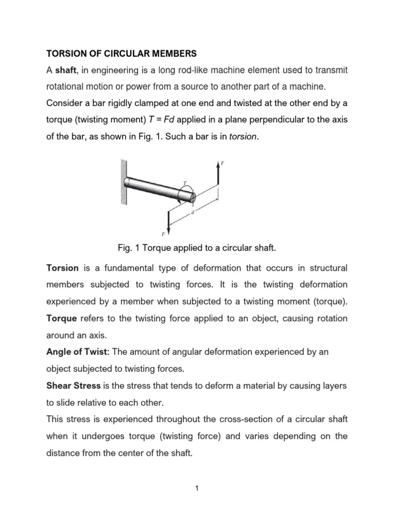 Torsion Analysis of Circular Shafts | PDF | Stress (Mechanics) | Torque