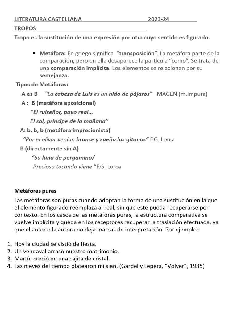 METÁFORA | PDF | Metáfora