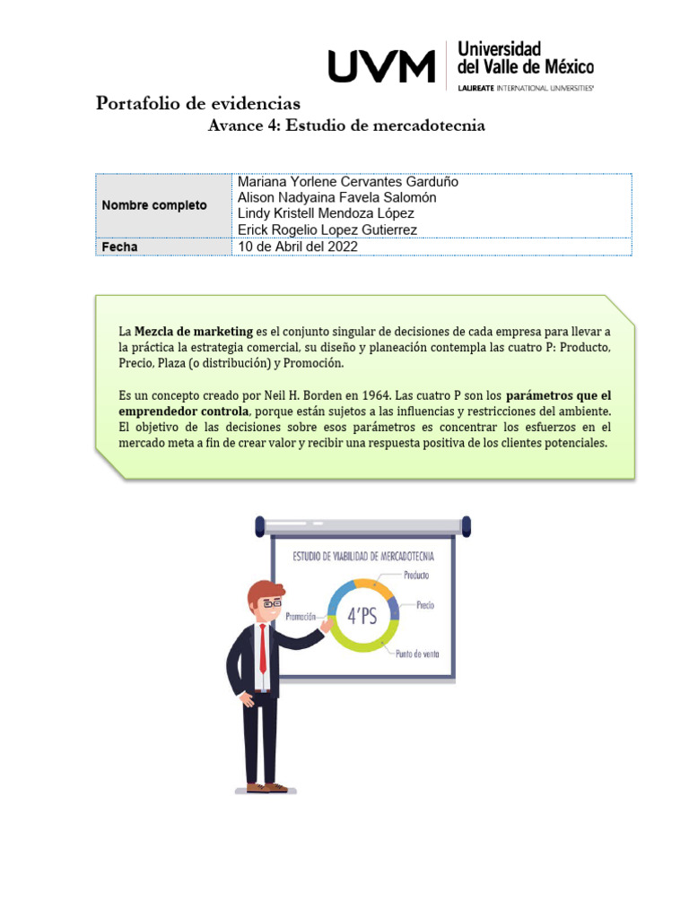 U4 - PE - Estudio de Mercadotecnia | PDF | Producto (Negocio) | Marketing