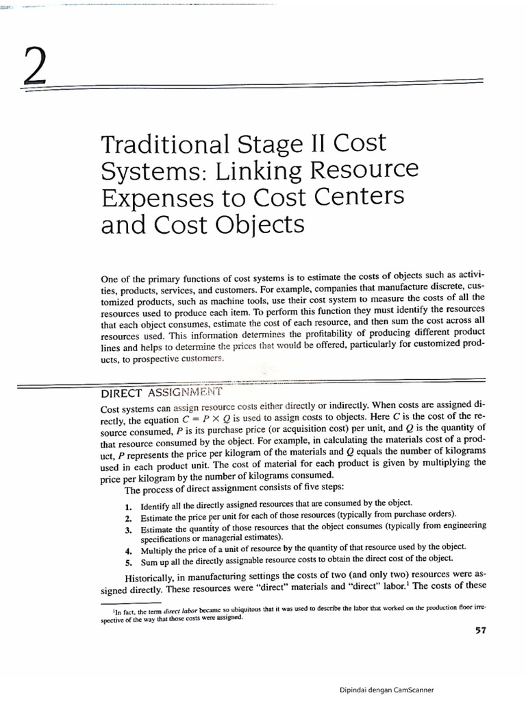 DOCMS Chapter 2. Traditional Stage II Cost Systems | PDF