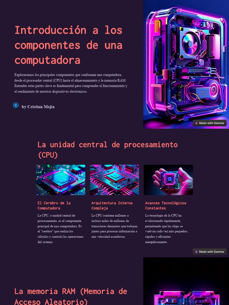 Introduccion A Los Componentes de Una Computadora | Descargar gratis ...