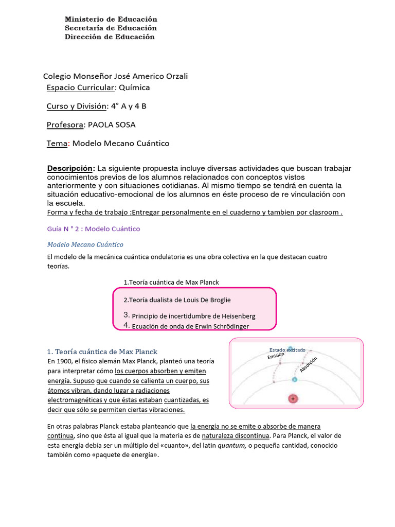 Guia N 2 Modelo Cuantico 2024 | Descargar gratis PDF | Configuración ...