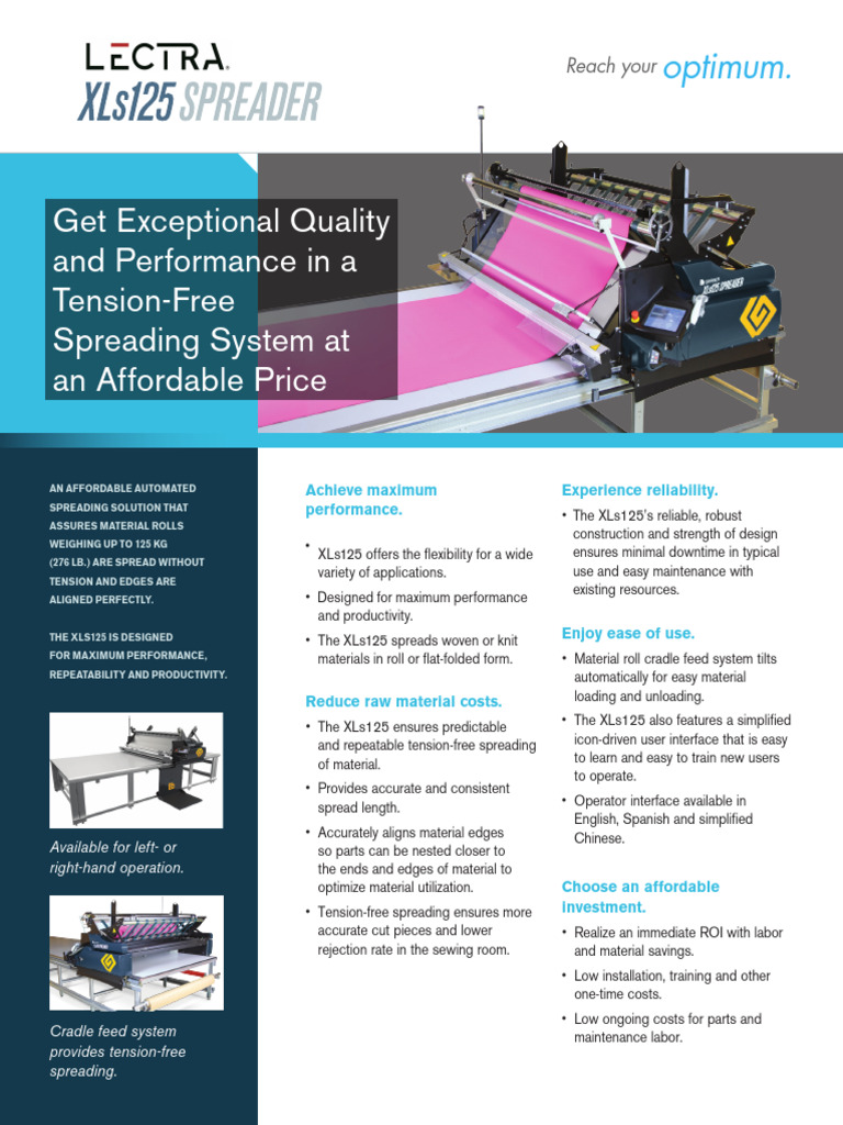 Lectra XLs125 Product Sheet | Download Free PDF | Reliability Engineering | Manufactured Goods