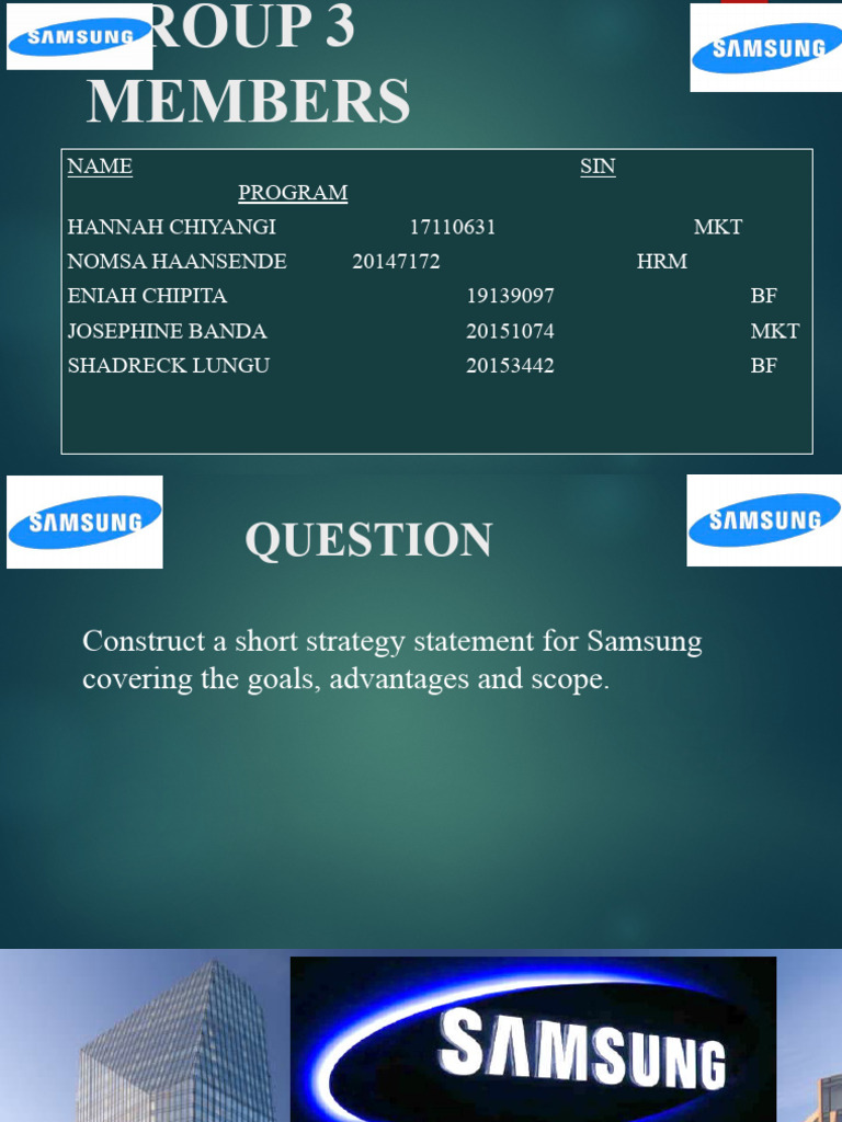 Samsung Strategy for Business Students | PDF