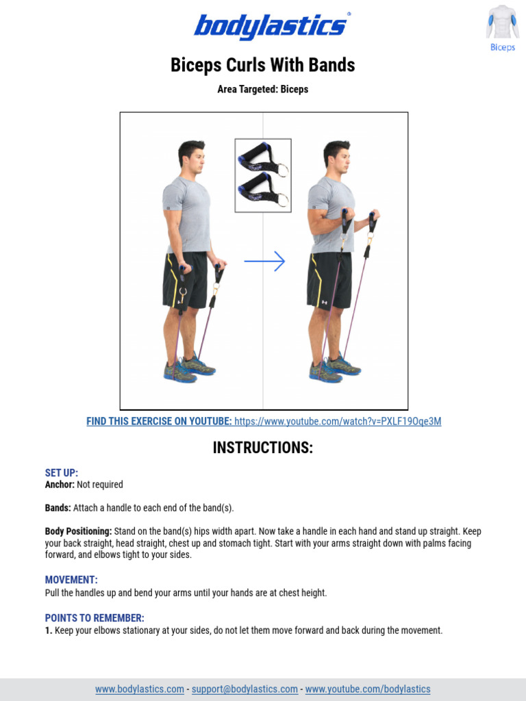 Biceps Curl Exercise with Bands | PDF
