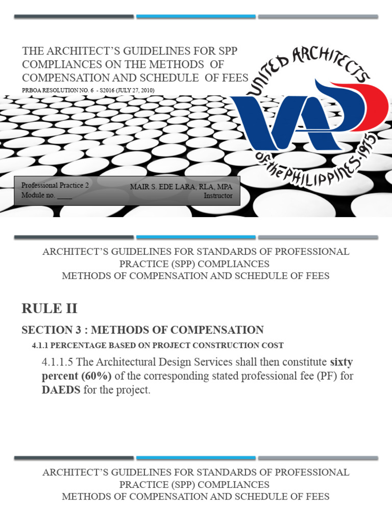 PP 323 6 - Professional Fees - LTG | PDF | Architect | Specification (Technical Standard)