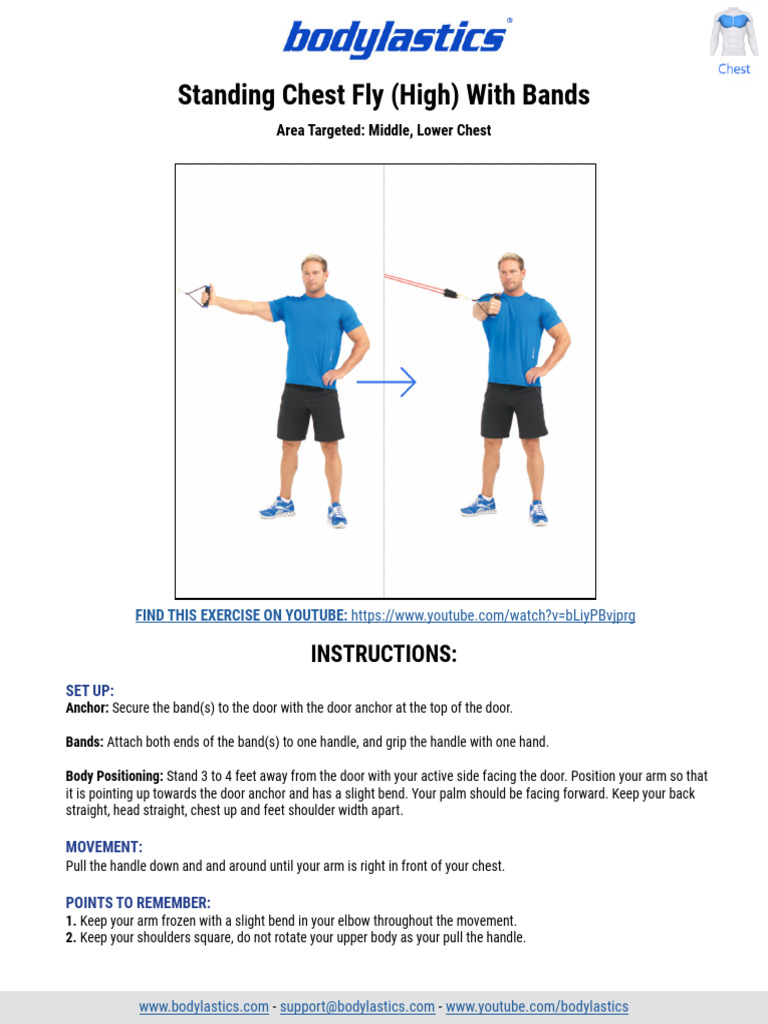 Standing Chest Fly High With Bands 1 | PDF | Wellness