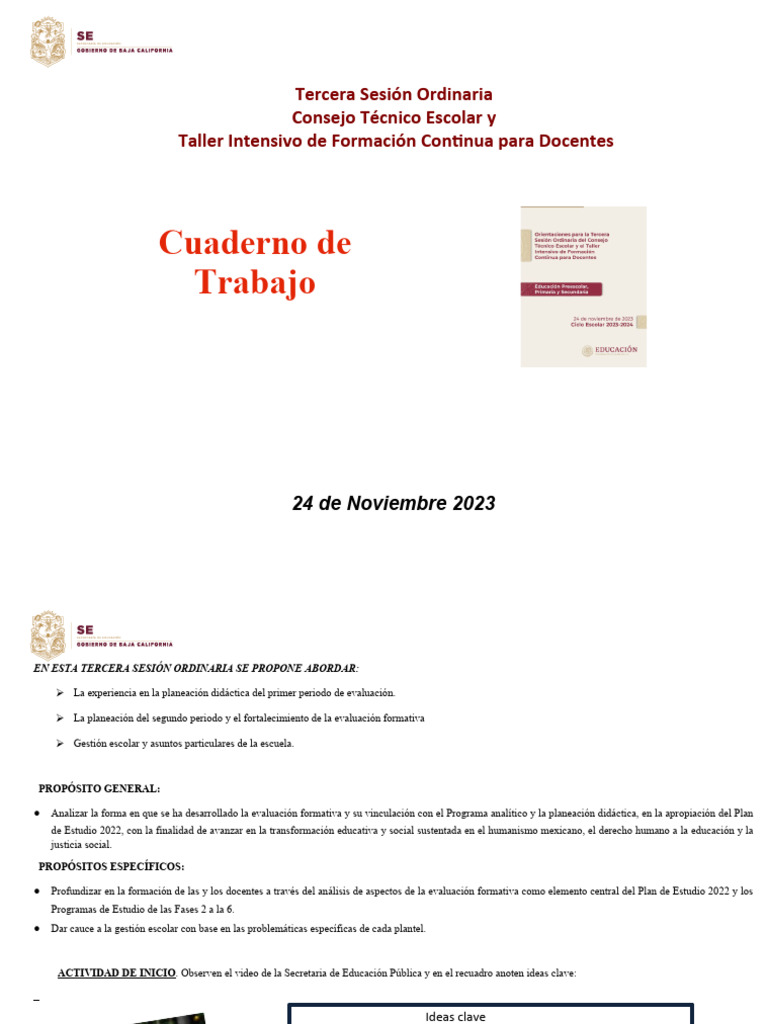 Cuadernillo de Trabajo 3ra Sesión | PDF | Evaluación | Aprendizaje