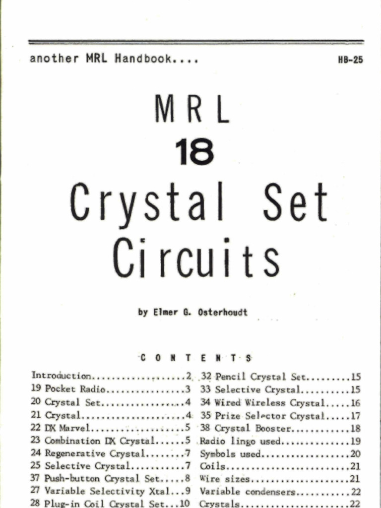 Crystal Radio Sets HB 25 | PDF