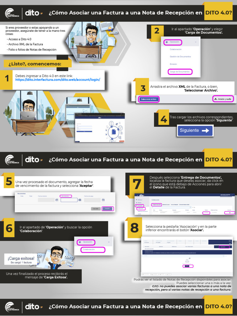 Cómo Asociar una Factura a una Nota de Recepción en DITO 4.0 (1) (1) | Descargar gratis PDF ...