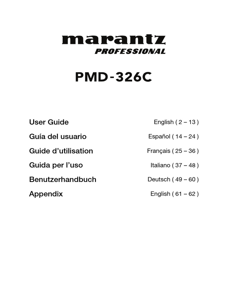 PMD 326C UserGuide v1.1 | PDF | Compact Disc | Computer File