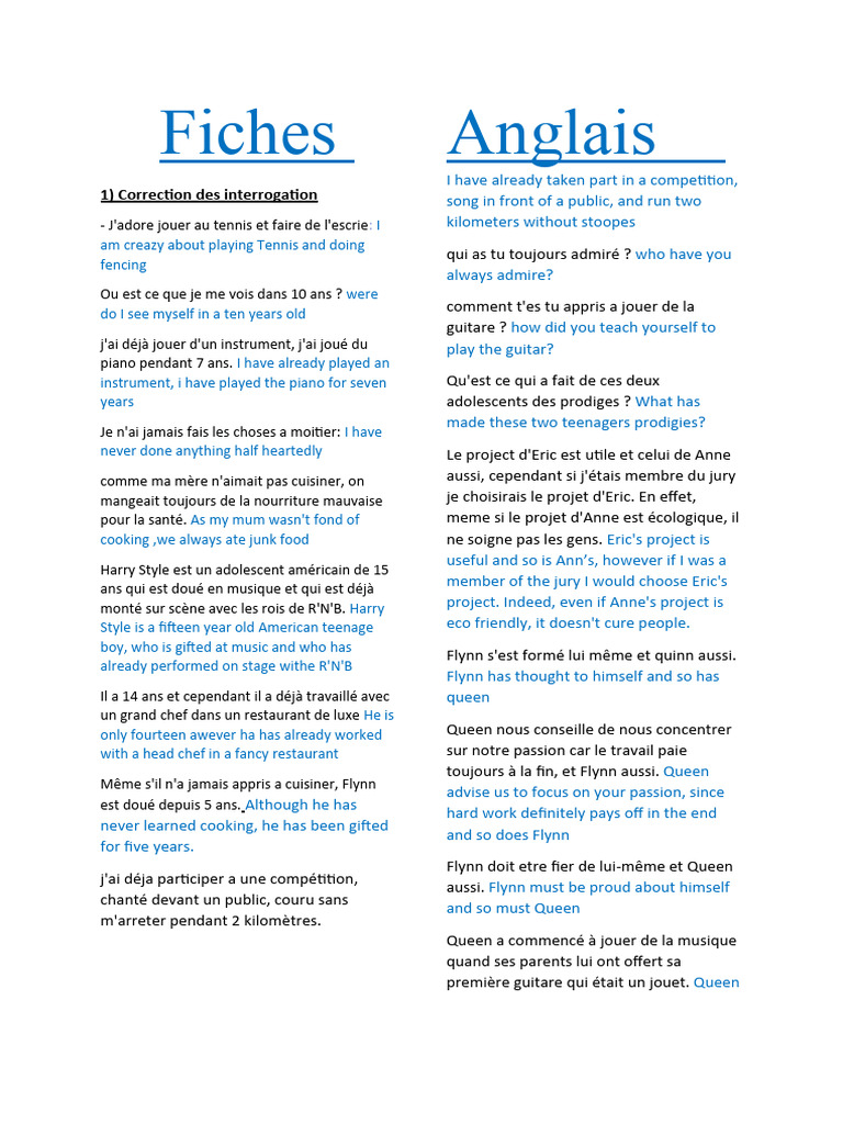 Anglais 3ème | PDF