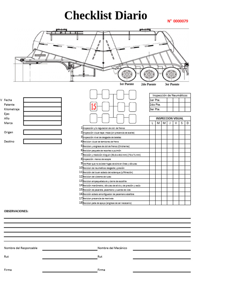 Copia de Check Diario Silo V Luis Gamonal | PDF | Ingeniería mecánica